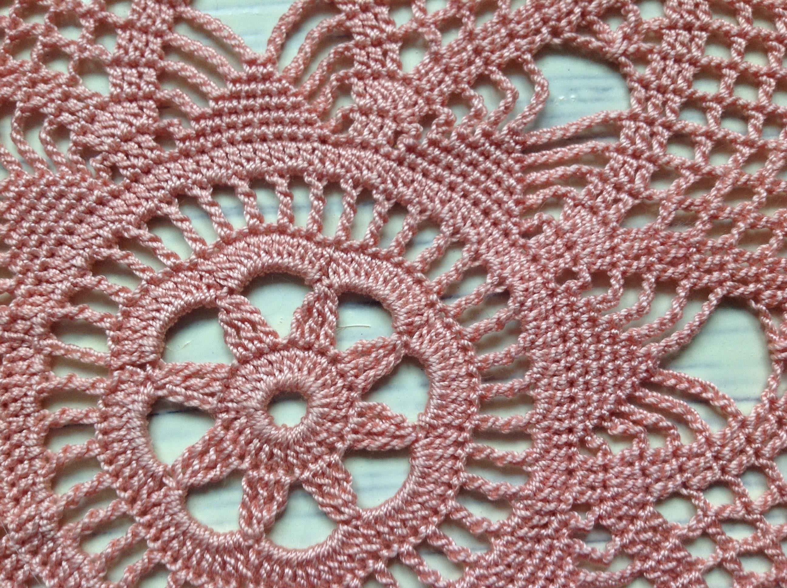 Pink Ash Rose Crochet Napkin 13 Crochet Doily - Etsy