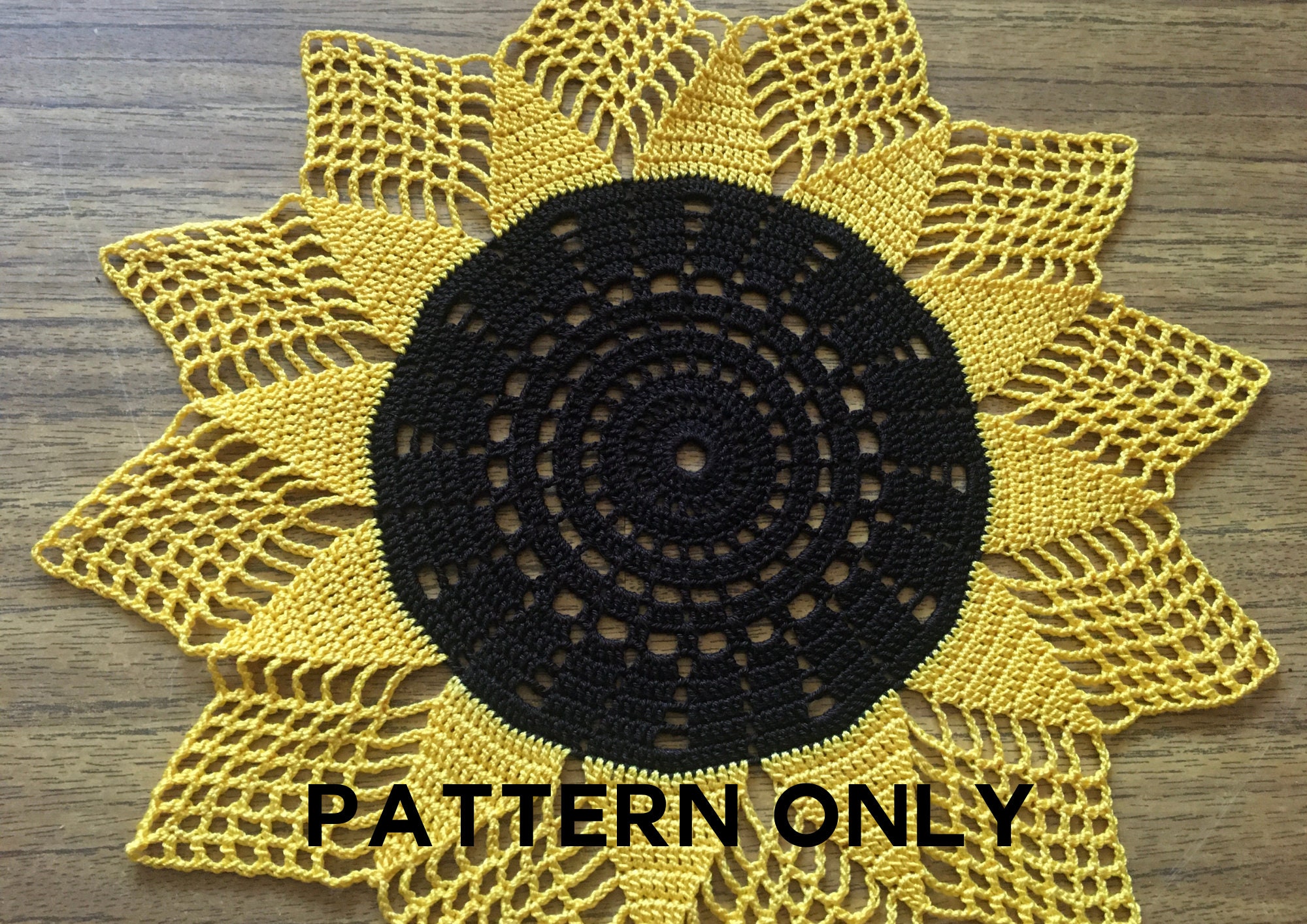 Sunflower Crochet Doily Pattern PDF Handcrafted Home Decor - Etsy