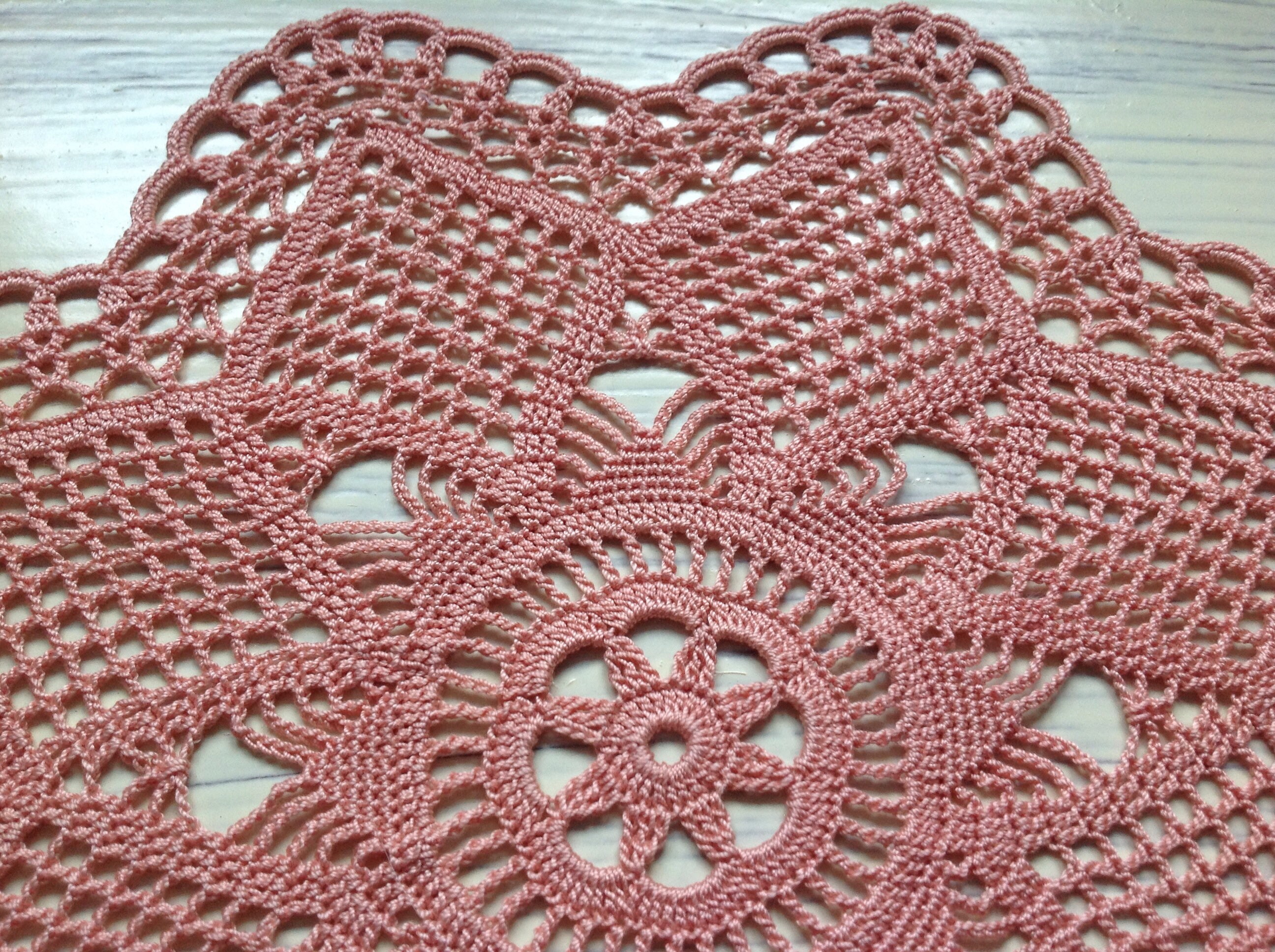 Pink Ash Rose Crochet Napkin 13 Crochet Doily - Etsy