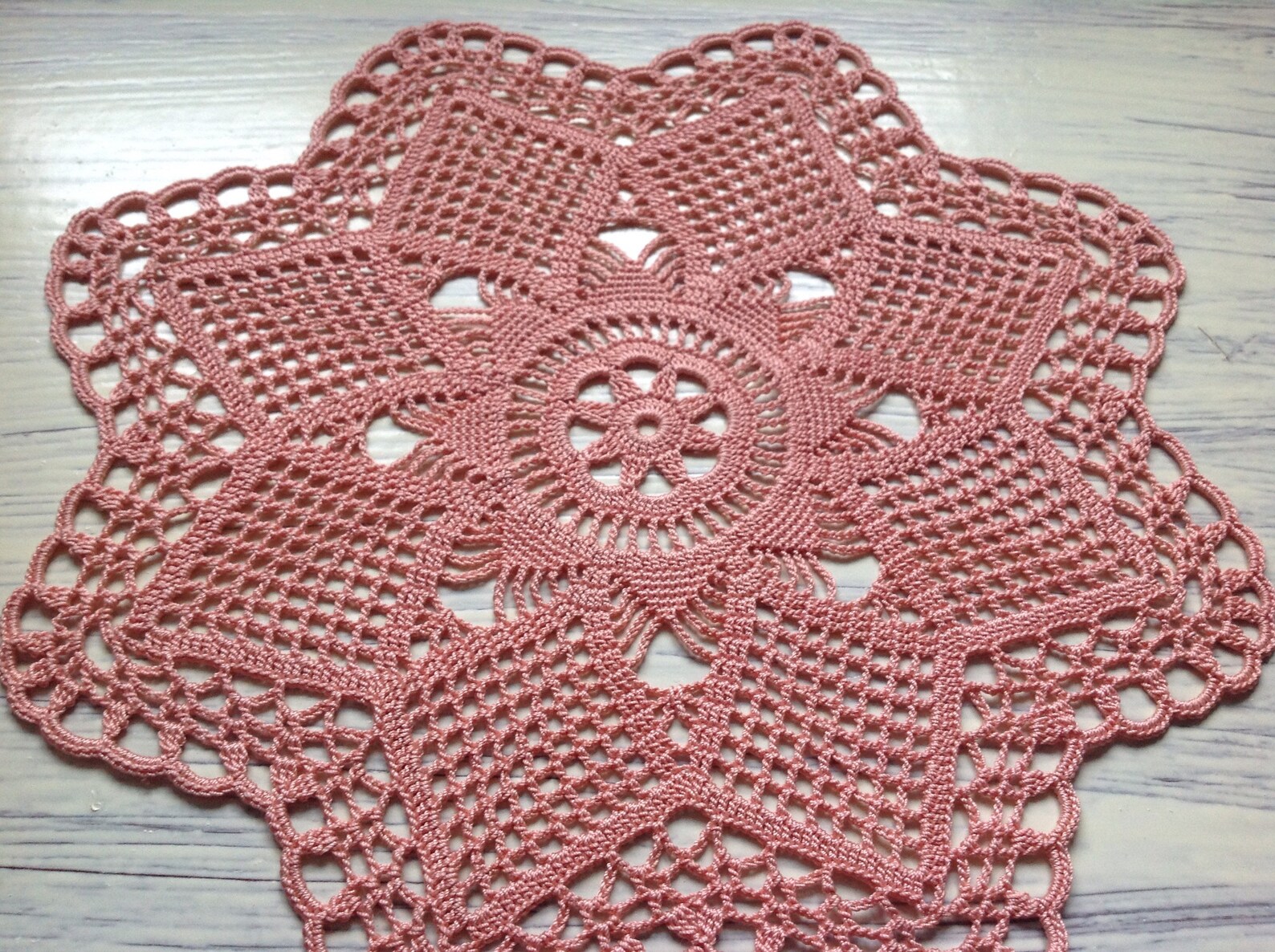 Pink Ash Rose Crochet Napkin 13 Crochet Doily - Etsy