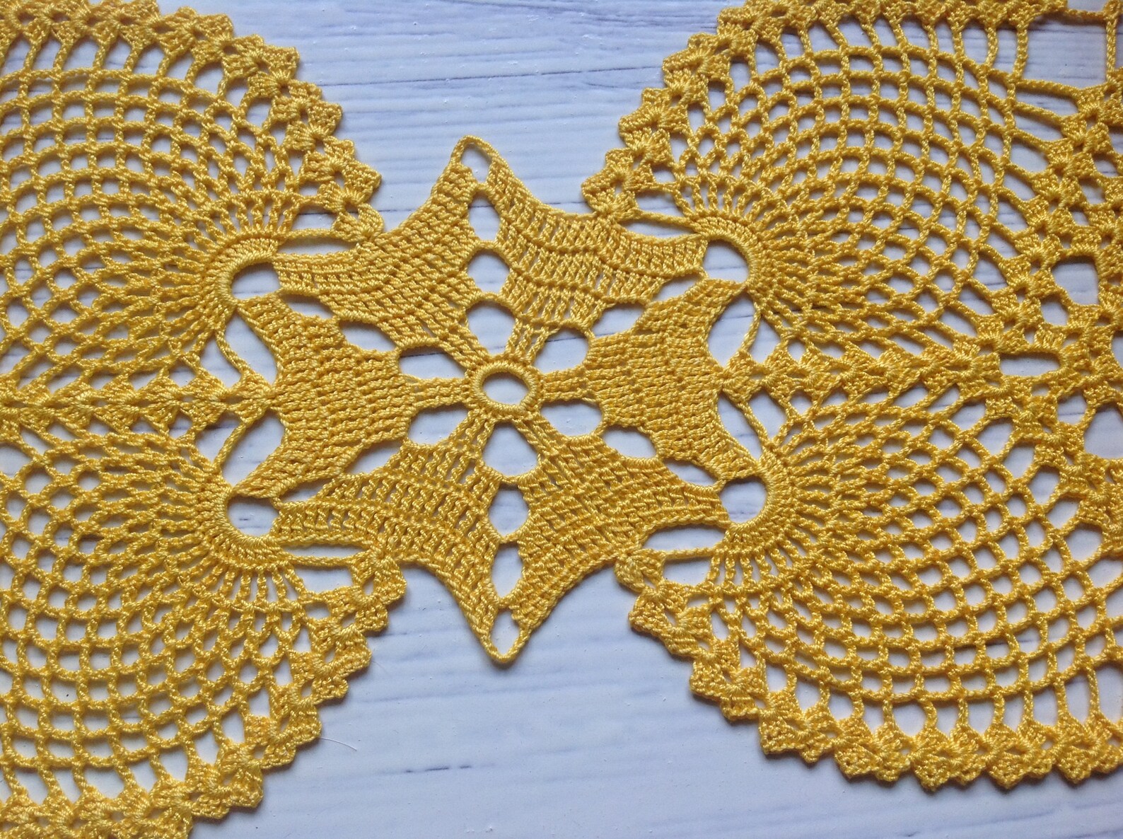 Yellow Crochet Napkin Crochet Doily Handcrafted Home Decor Lace Doily ...