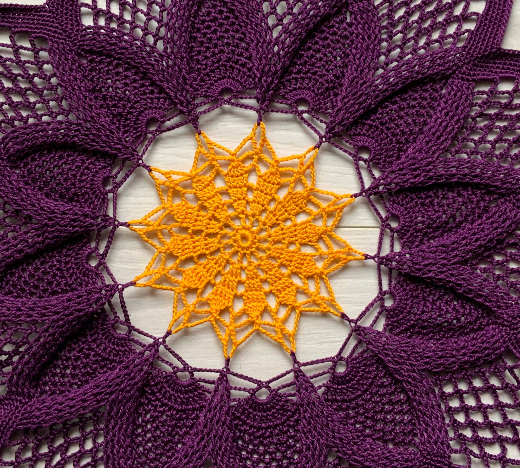 Dark Purple Crochet Napkin Crochet Doily Handcrafted Home - Etsy