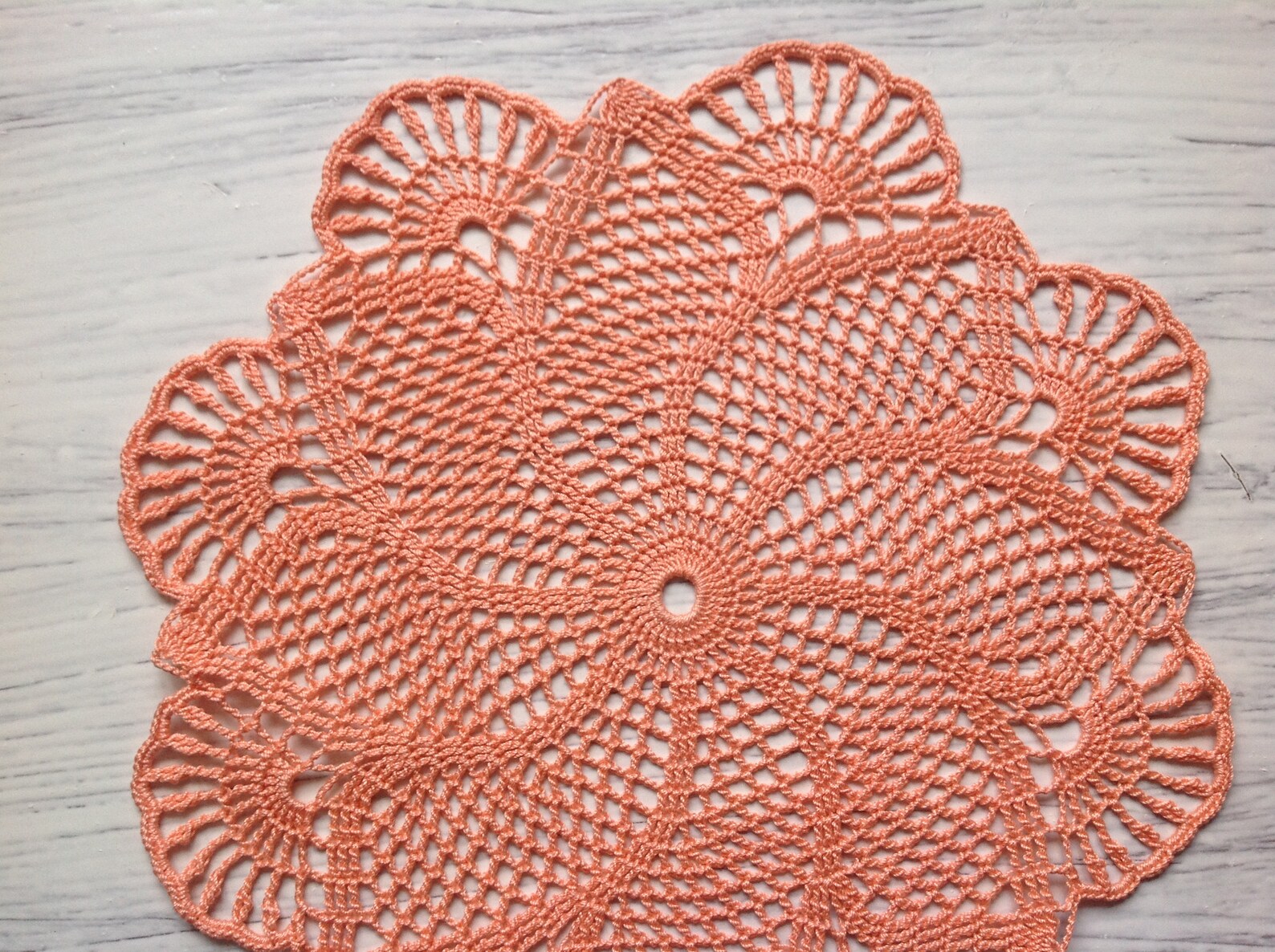 Peach Crochet Napkin Crochet Doily Handcrafted Home Decor Lace Doily - Etsy