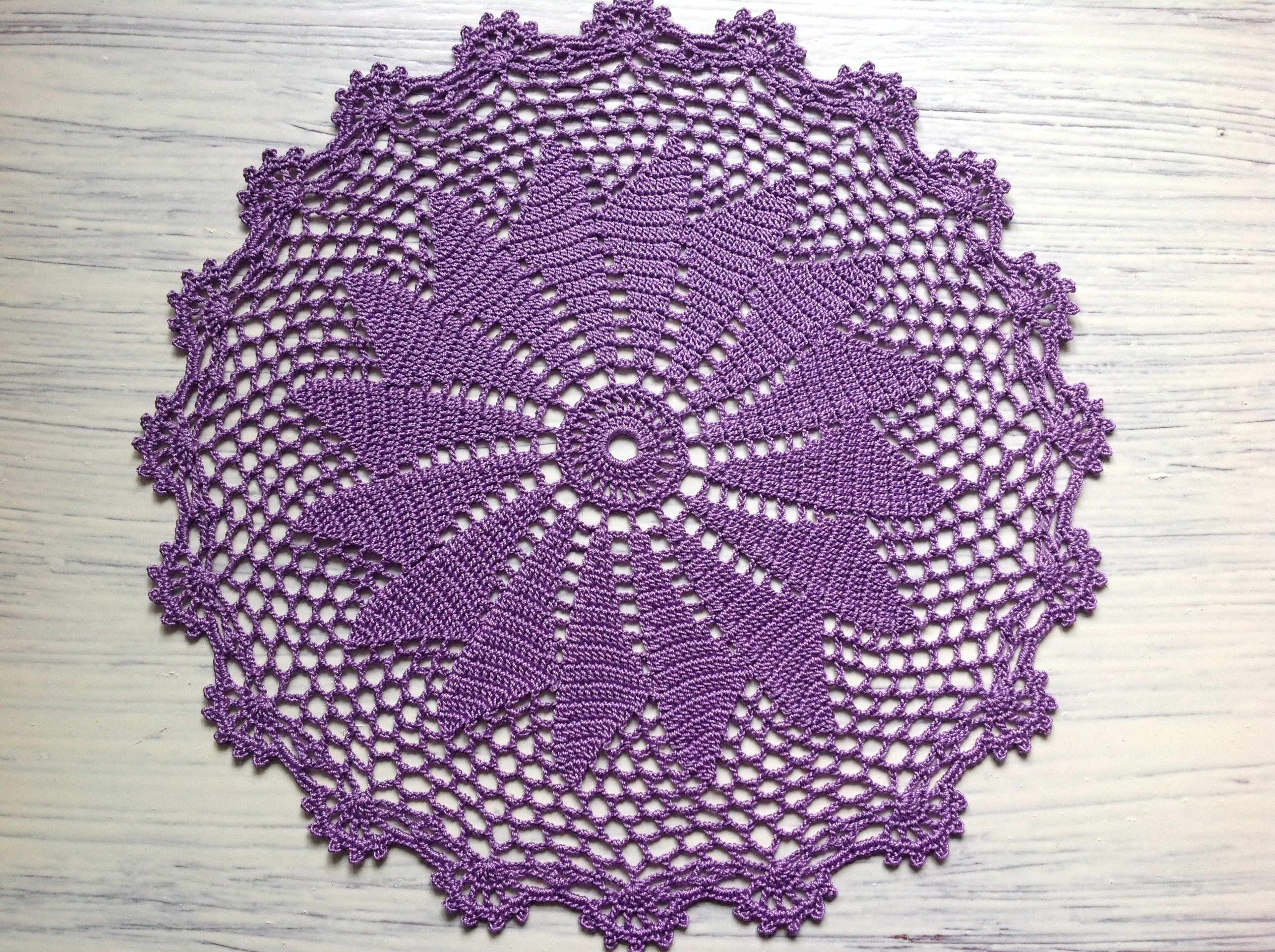 Purple Crochet Napkin Crochet Doily Handcrafted Home Decor Lace Doily ...