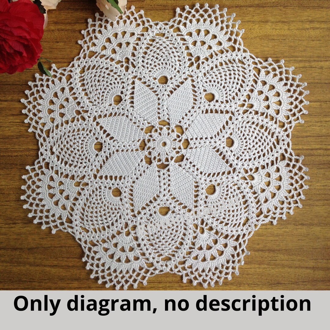 Crochet Napkin Pattern PDF NO DESCRIPTION Crochet Doily Handcrafted ...
