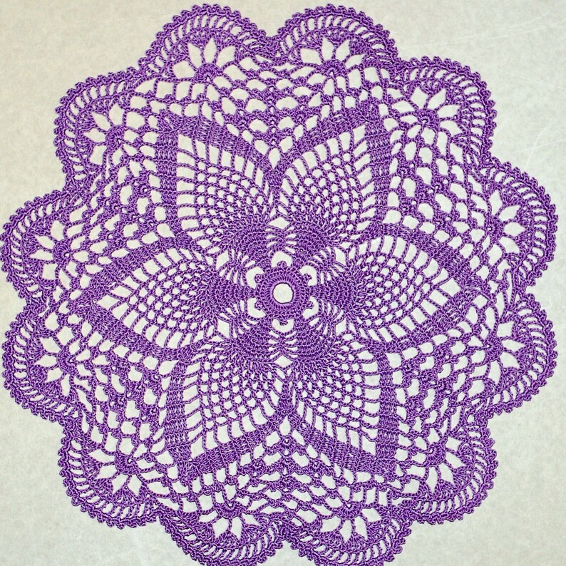 Purple Crochet Napkin Crochet Doily Handcrafted Home Decor - Etsy