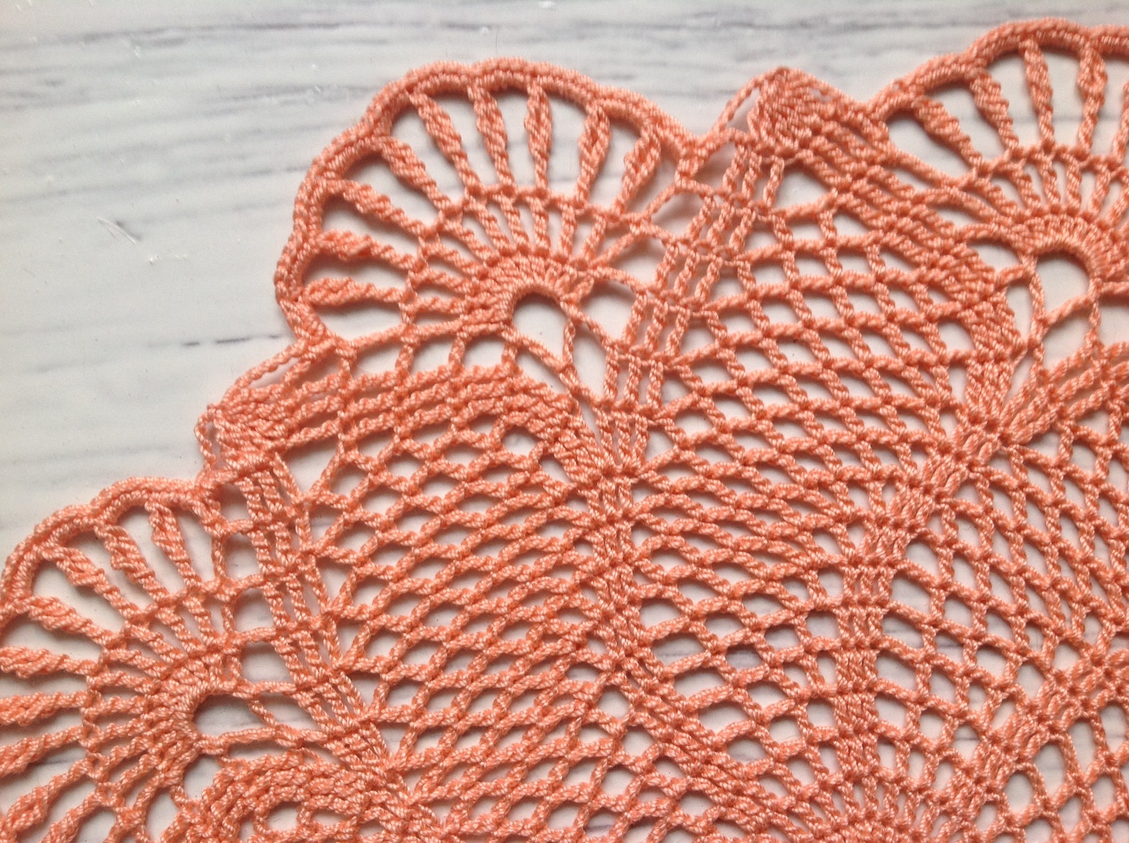 Peach Crochet Napkin Crochet Doily Handcrafted Home Decor Lace Doily - Etsy