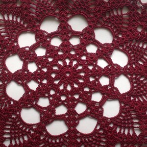 Burgundy Crochet Napkin Crochet Doily Handcrafted Home Decor Lace Doily ...