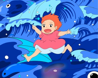 Mini Ponyo Digital Art Print - Etsy