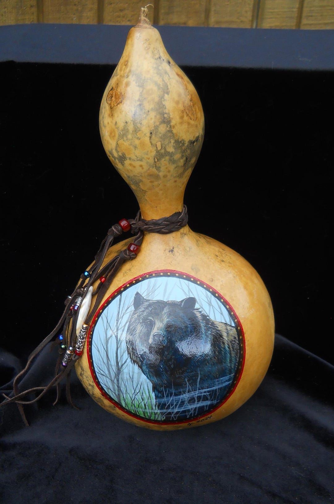 Hand Painted Gourd- Grizzly Bear - Etsy