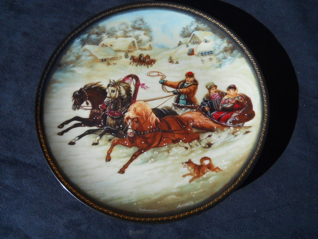 Russian Winter Scene Plate Bradford Exchange Plate - Etsy
