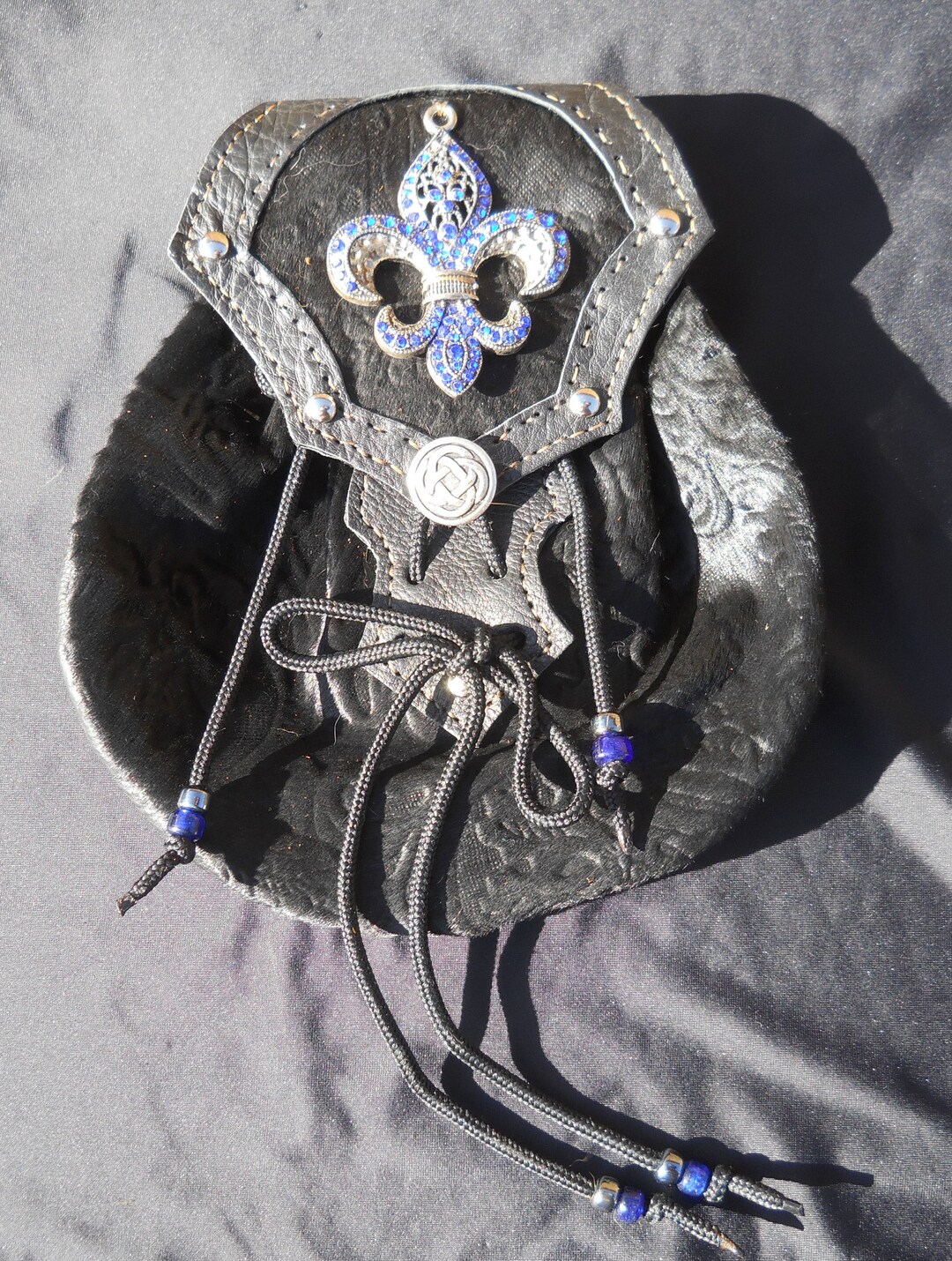 Sporran- Blue Gems Fleur De Lis - Etsy