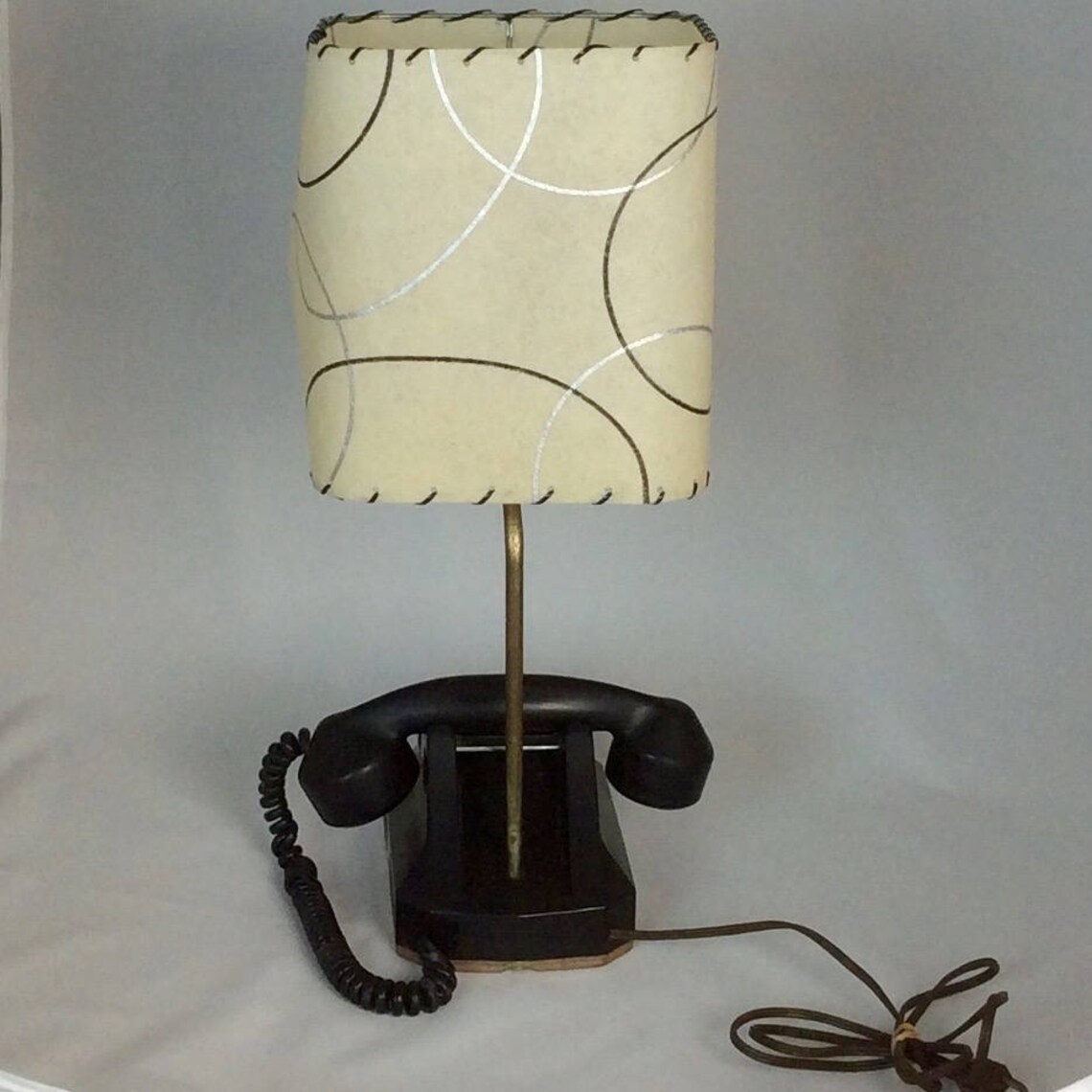Vintage 1950s Telephone Lamp With Fiberglass Lampshade - Etsy