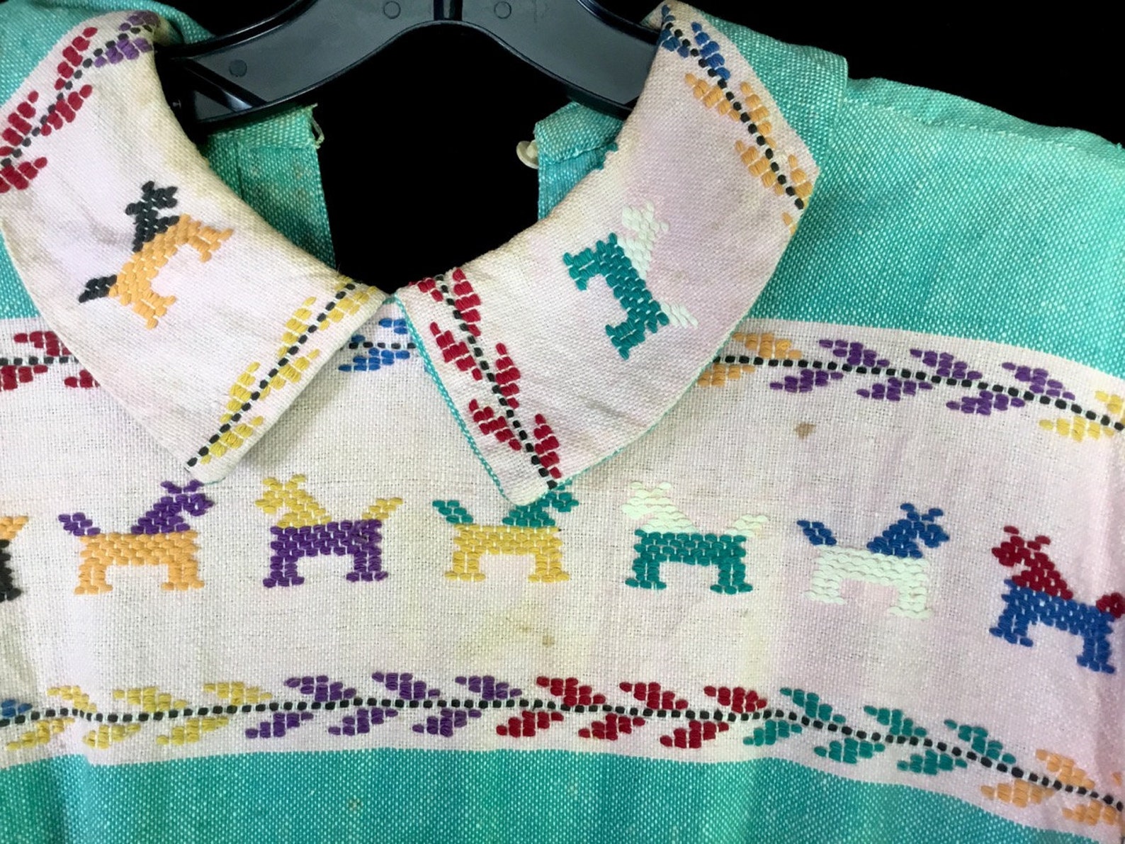 Vintage 1950s Border Print Ethnic Dress - Etsy