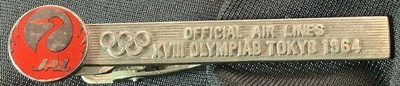 Vintage 1964 Japan Airlines Tokyo Olympics Tie Clip - Gem
