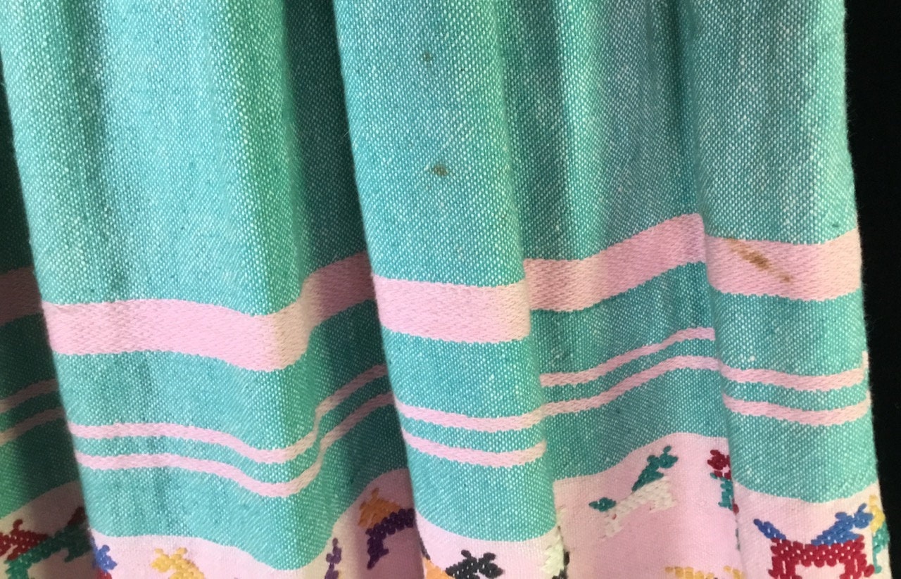 Vintage 1950s Border Print Ethnic Dress - Etsy
