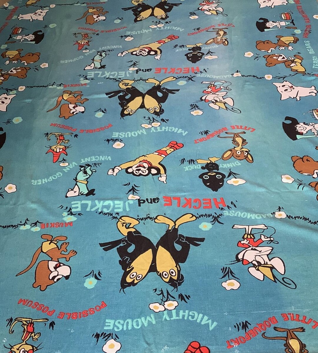 Vintage 1960s Paul Terry- Terrytoons Cartoon Characters Twin Bedspread ...