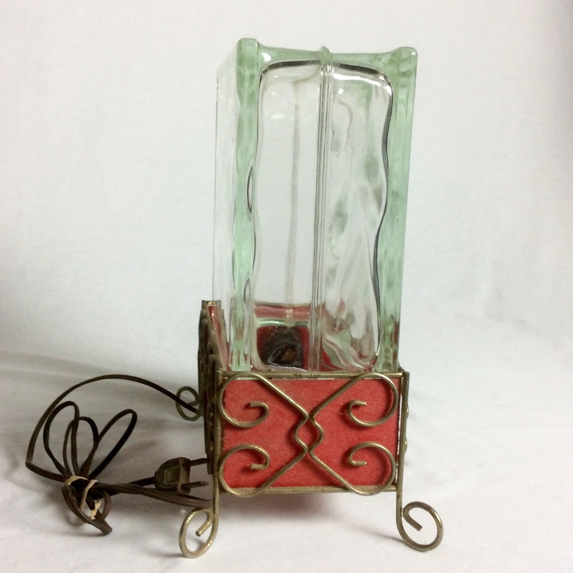 Vintage 1950s Glass Brick TV Lamp - Etsy