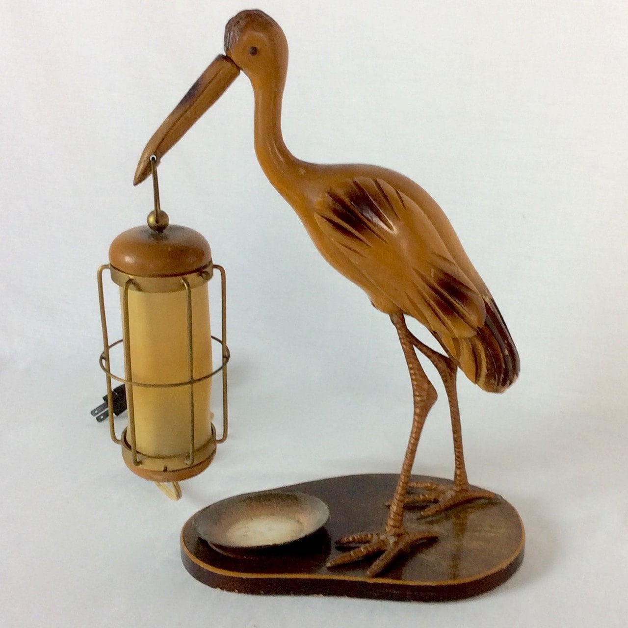 Vintage 1950s Wooden Stork Table Lamp - Etsy New Zealand