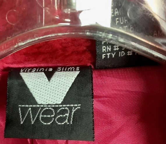 Vintage 1990s Virginia Slims Red Faux Fur Coat - Gem