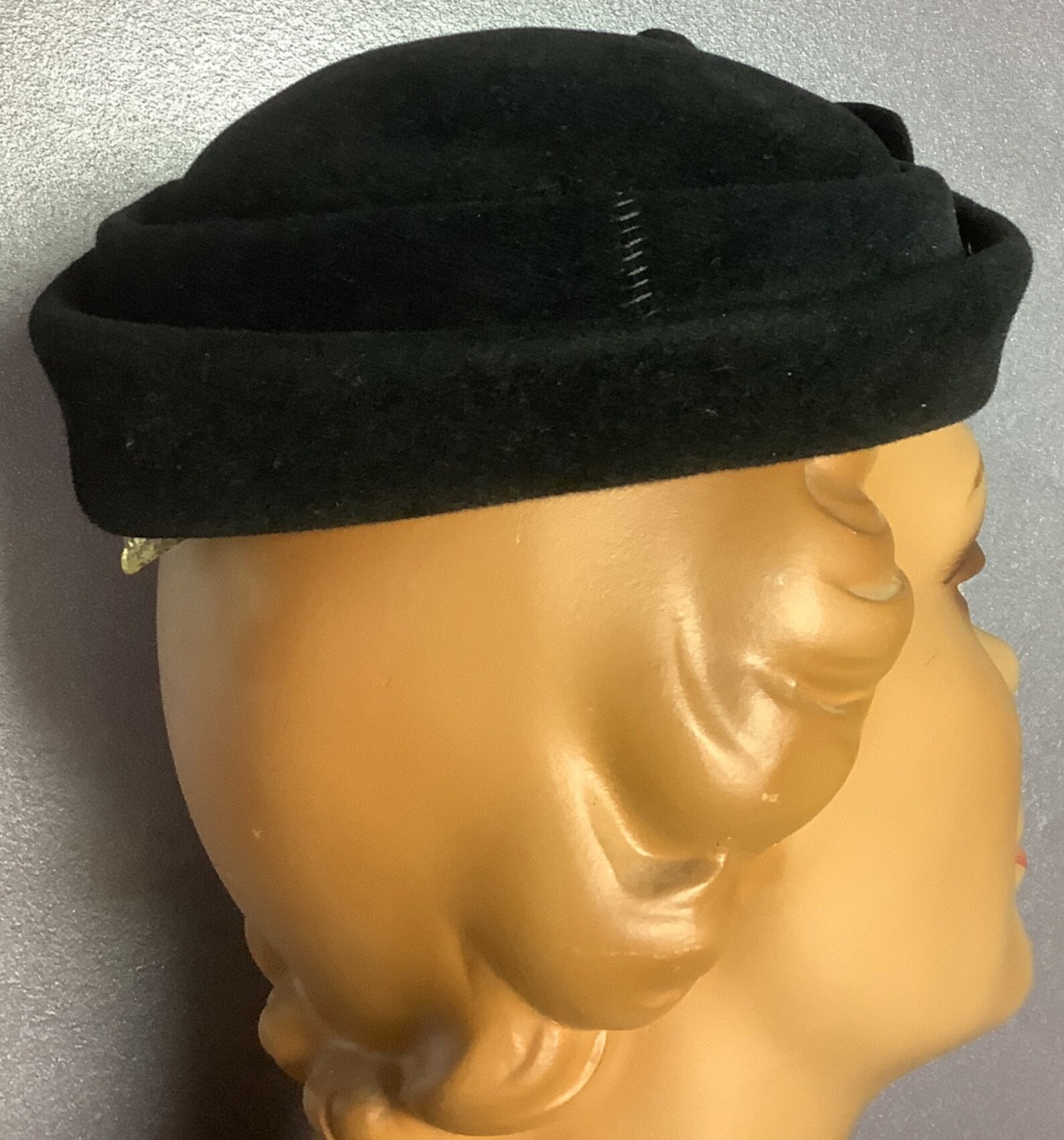 Vintage 1950s Ladies Black Hat With Flower - Etsy