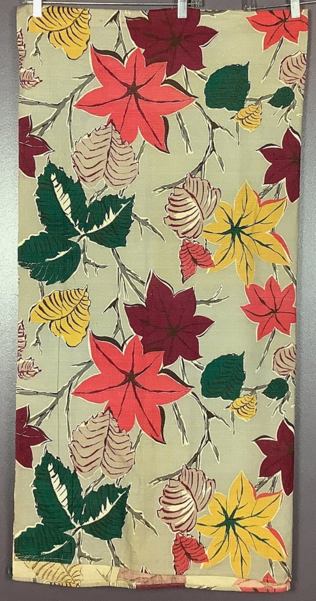 Vintage 1950s Roomaker Brand Autumn Leaf Barkcloth - Etsy