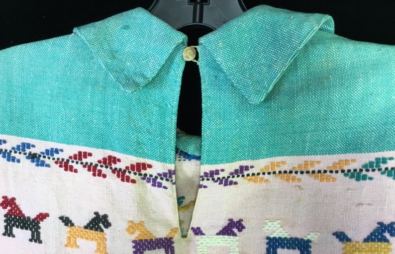 Vintage 1950s Border Print Ethnic Dress - Etsy
