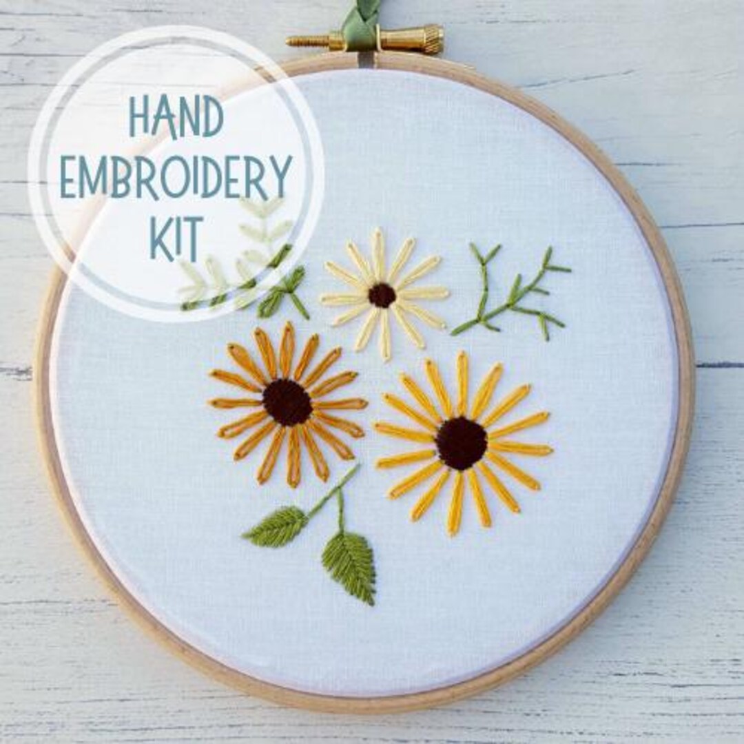 Sunshine Hand Embroidery Kit, Stitch Kit, Craft Kit, Needle Work ...