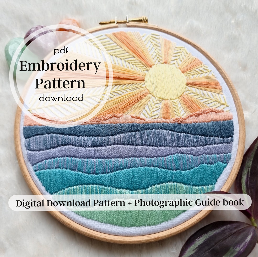 Embroidery Pattern Download, Embroidery Pdf, Satin Stitch Embroidery ...