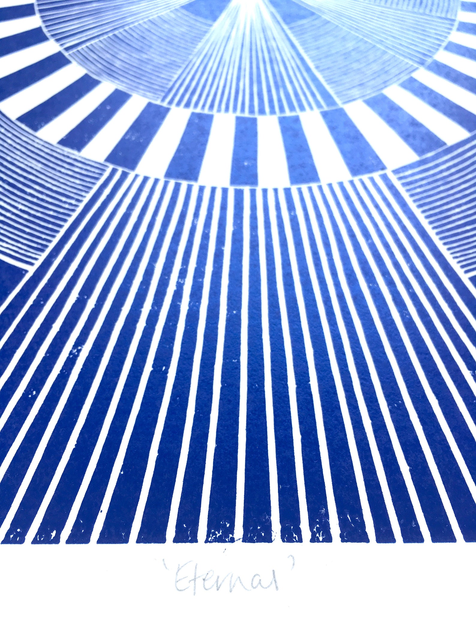 A3 Linocut Print Blue Linoprint Living Room Wall Art - Etsy UK