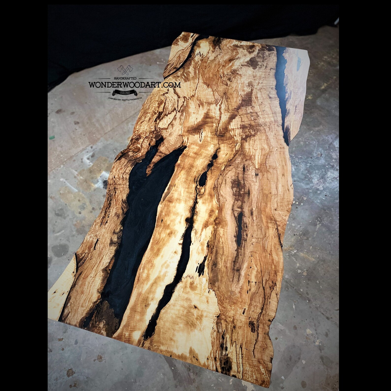 Live Edge Dine Table, Maple River Table, Epoxy Table, Resin Table ...