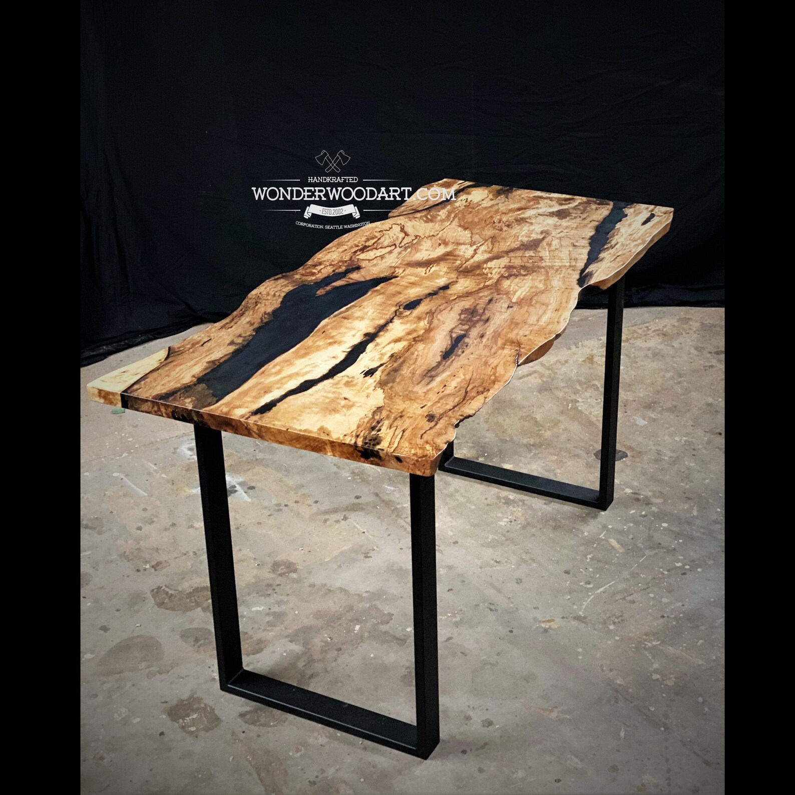 Live Edge Dine Table, Maple River Table, Epoxy Table, Resin Table ...