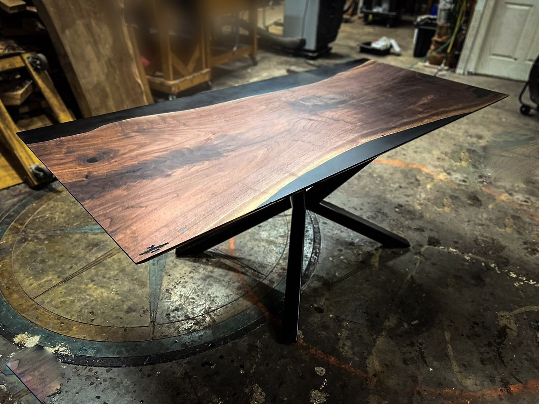 Live Edge Walnut Dine Table, Epoxy Table, Resin Table, Desk, Table ...