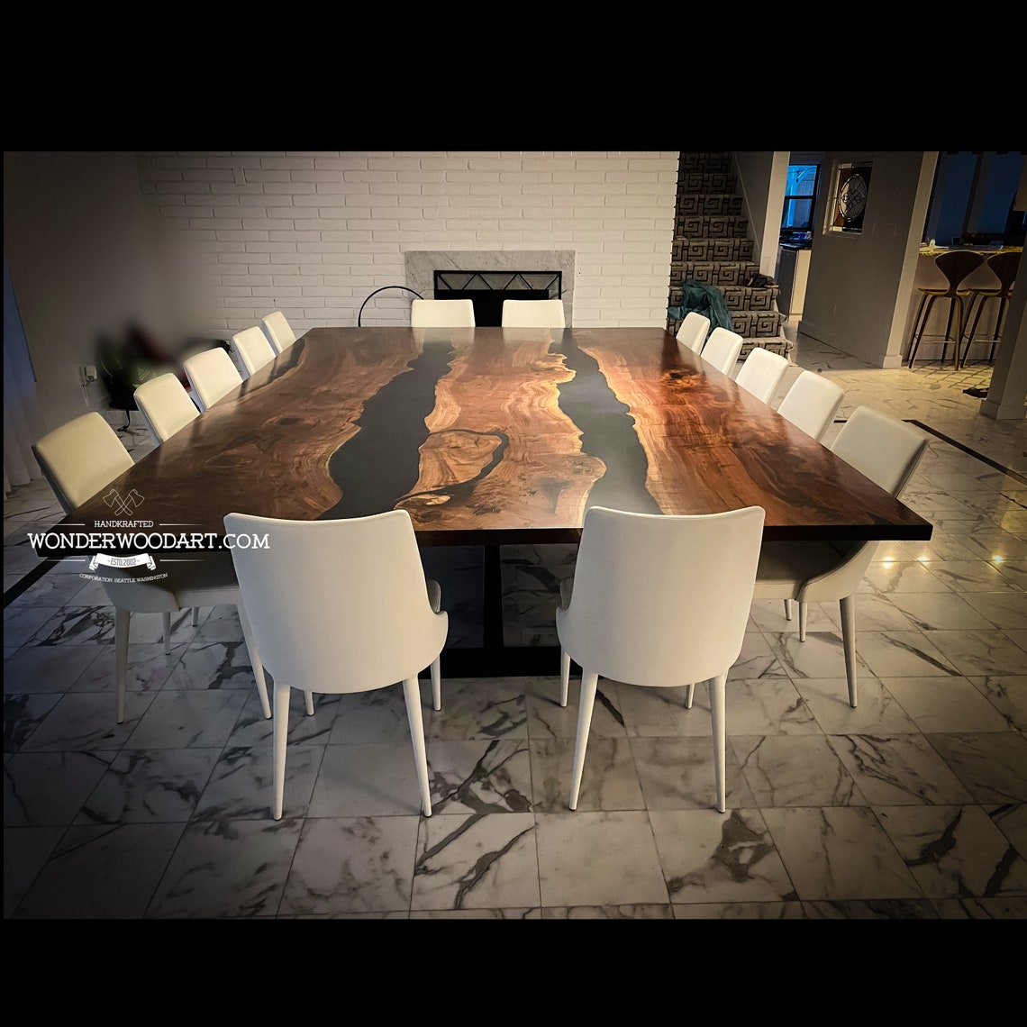 Live Edge Walnut Dining Table, for 14 People, Big Dining Table, Live ...