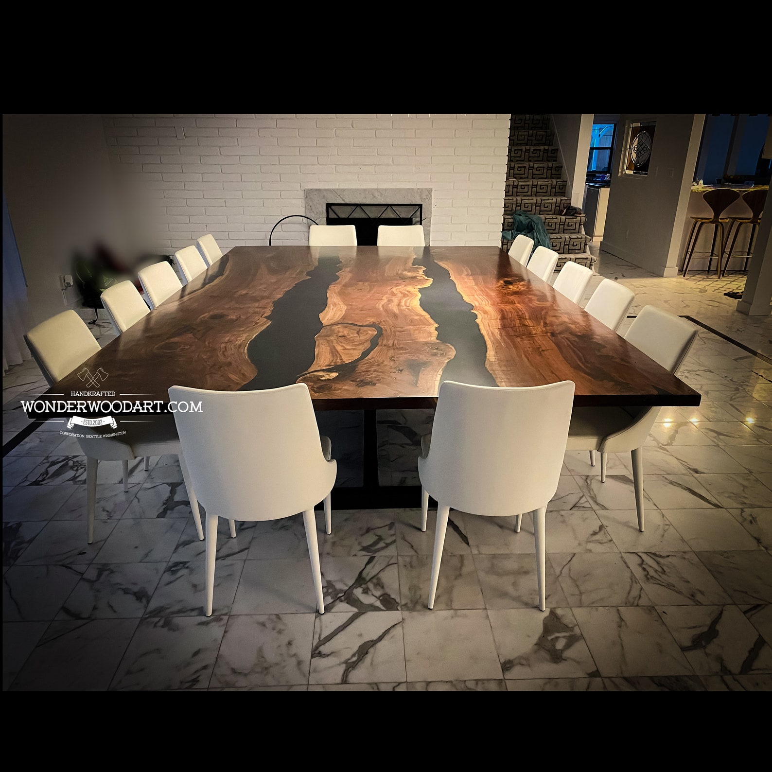 Live Edge Walnut Dining Table, for 14 People, Big Dining Table, Live ...