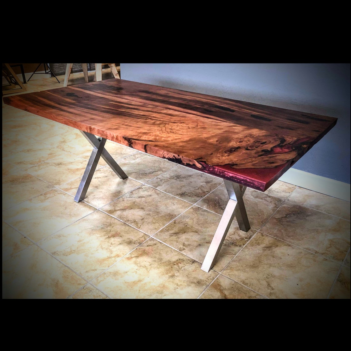 Live Edge Dine Table, Redwood Resin Table, River Table, Epoxy Table ...