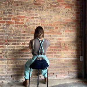 Aqua Blue Durable Cotton Canvas Pottery Apron Ceramic Apron Throwing ...