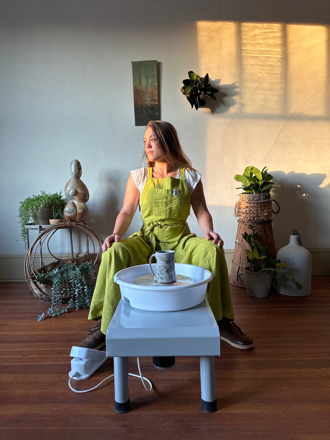 Chartreuse!!! Durable Cotton Canvas Pottery Apron Ceramic Apron ...