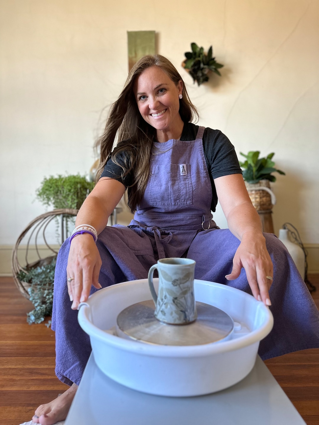 Purple!!! Durable Cotton Canvas Pottery Apron Ceramic Apron Throwing ...