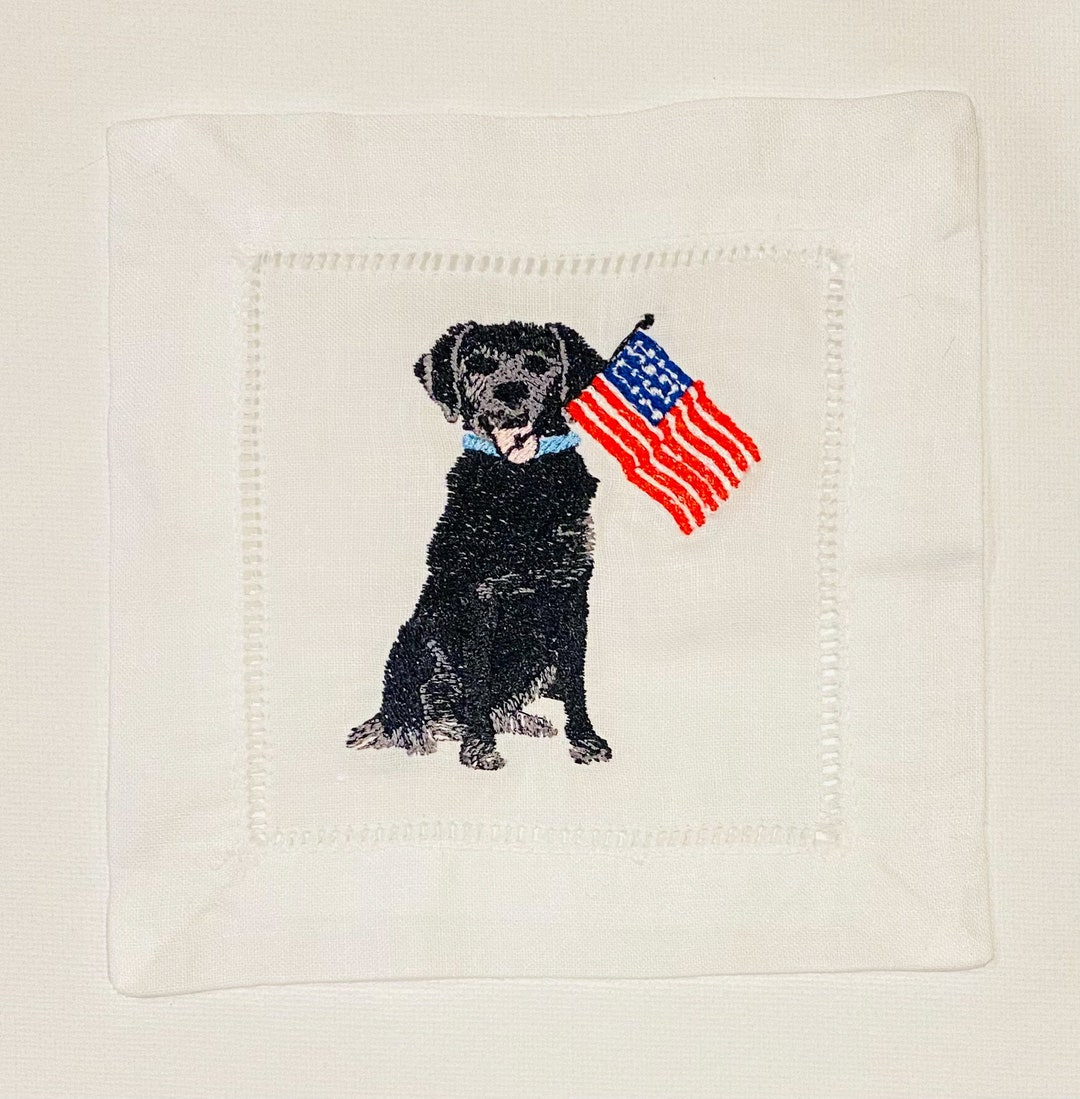 Cocktail Napkin With Black Lab - Etsy