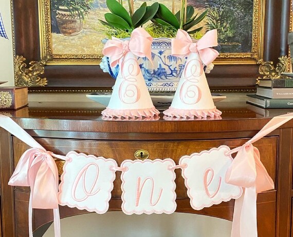 Embroidered Birthday Hat and Banner | Etsy