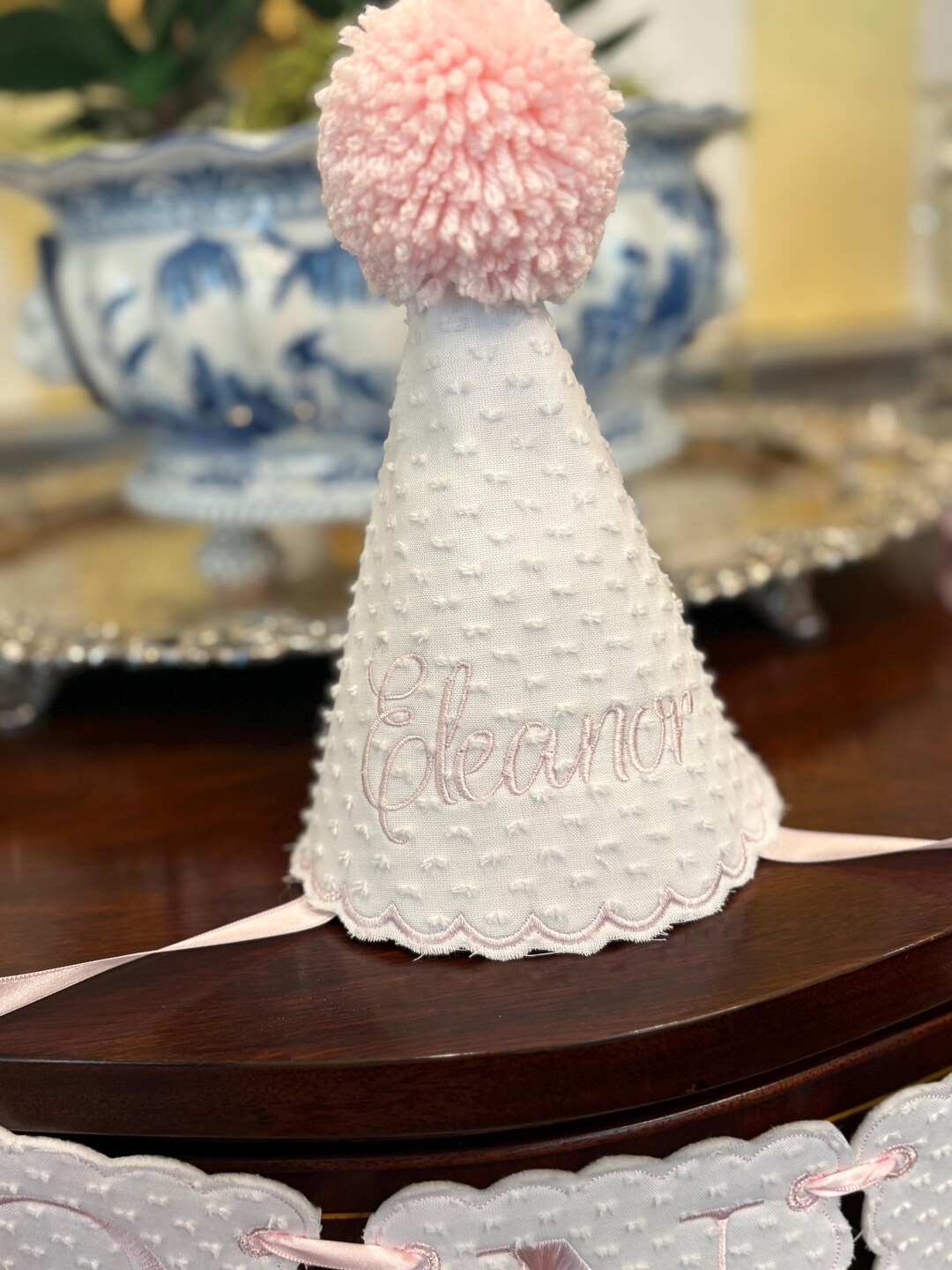 Personalized Party Hat | Scalloped Edge Hat | Baby First Birthday ...