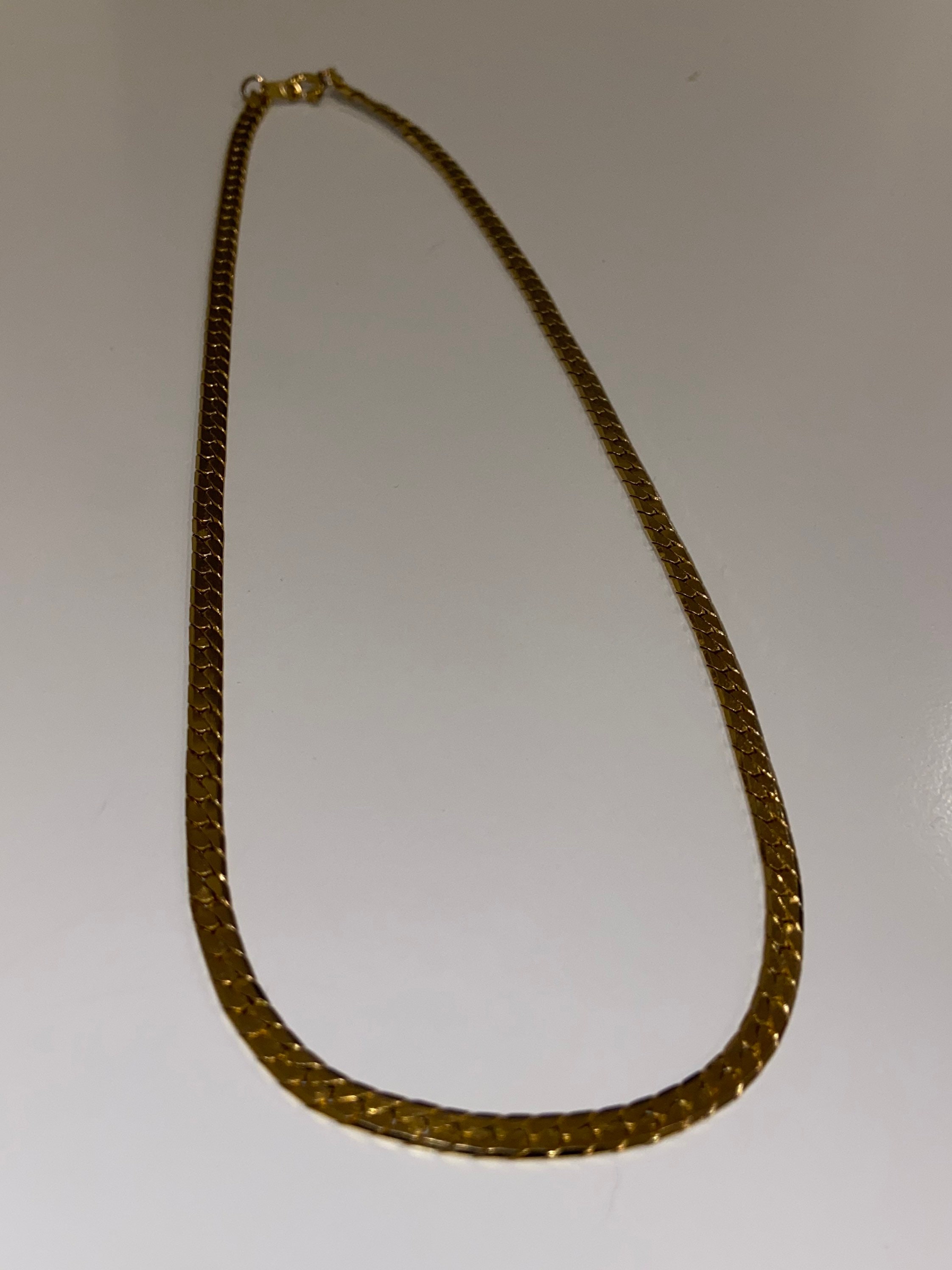 Gold chain 90s yellow gold simple costume jewellery vintage | Etsy