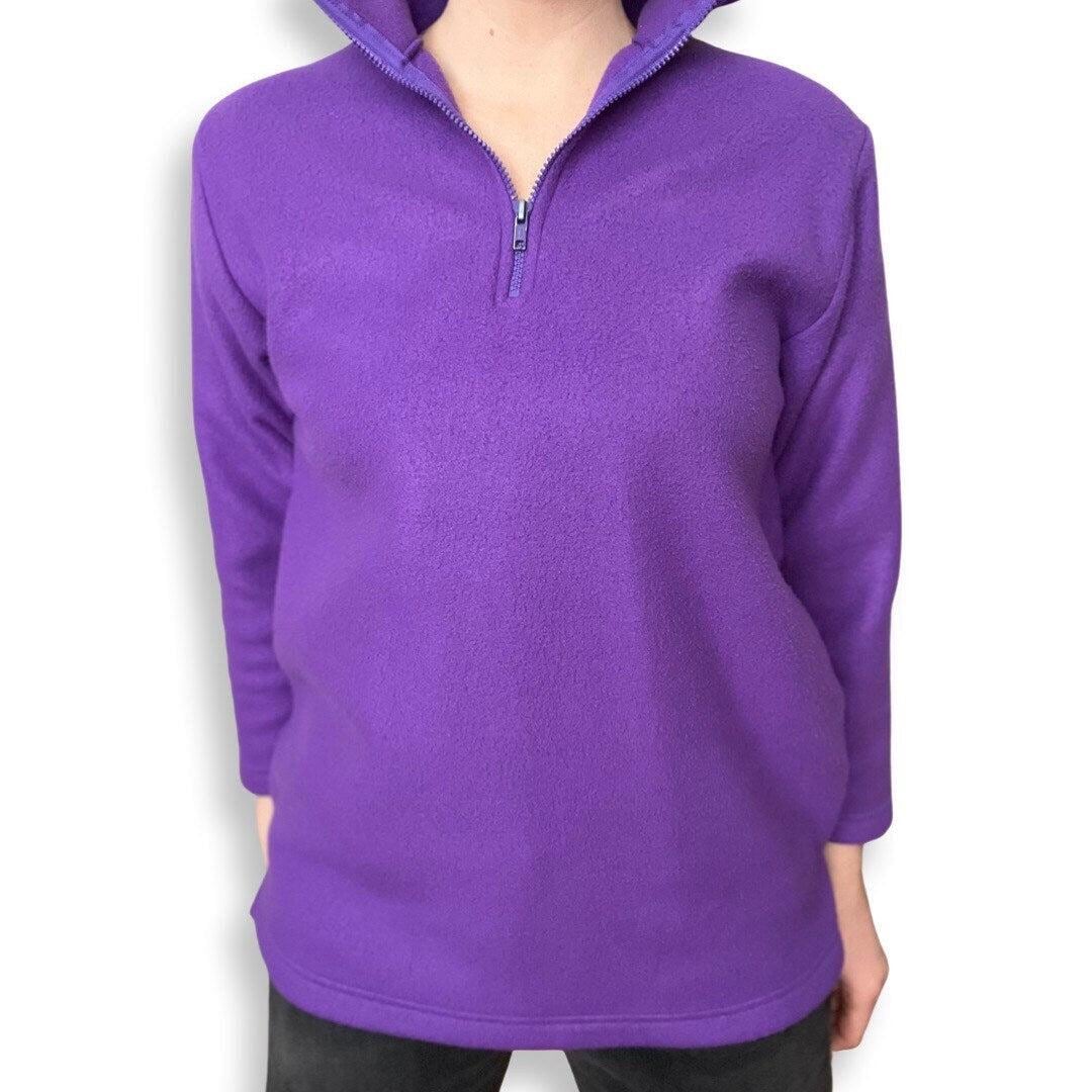 80's Ski, Vintage Fleece Sweater, Purple, Size Medium, Quarter Zip up ...