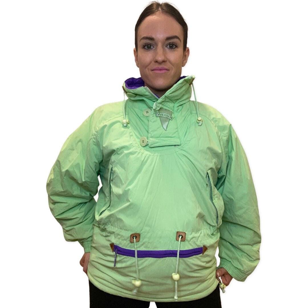 80's Ski Jacket, Retro Winter Jacket, Mint Green Winter Coat, Warm ...