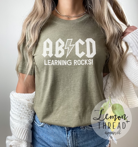 ABCD Teacher Shirt ABCD Learning Rocks Teachers Rock & Roll - Etsy