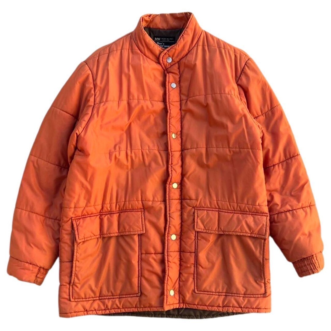 Vintage 70s Burnt Orange Puffer Jacket // Winter Coat M - Etsy