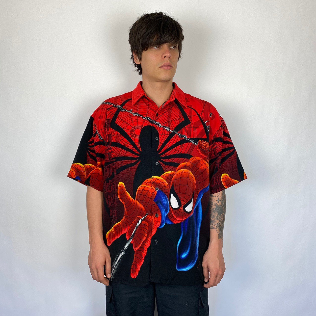 Vintage Spider-Man Button Up Shirt Size XL | Etsy