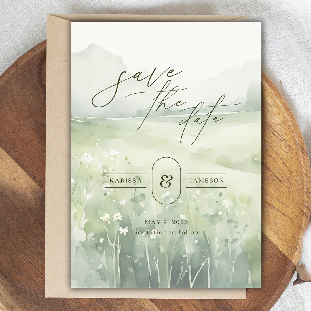 Nature Wedding Save the Date, Outdoor Wedding Invite, Pretty Invitation ...