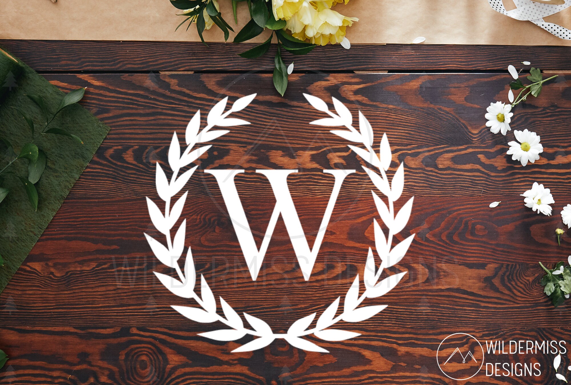 Monogram Vinyl Decal Laurel Wreath Monogram Custom Wreath | Etsy Monogram Vinyl Decal Laurel Wreath Monogram Custom Wreath | Etsy